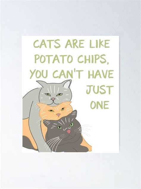 Cats Are Like Potato Chips You Cant Have Just One Poster By