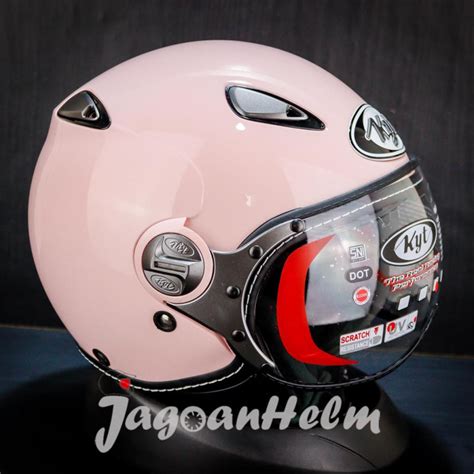 KYT HELM ELSICO SOLID | LIGHT PEACH | SINGGLE VISOR - RETRO