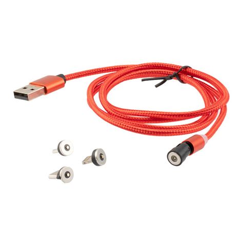 Usb 2 0 540 Degree Rotating Head Smart Indicator Magnetic Cable Red Usb A Male To Type C Micro