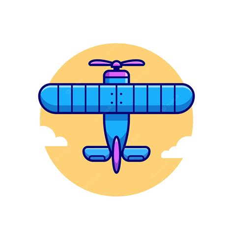 Premium Vector Vintage Plane Cartoon Icon Illustration Air