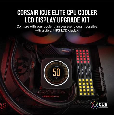 Corsair Icue Elitecpu Cooler Lcd Display Upgrade Kit 2 1 Screen Size 30hz 16 7m Display