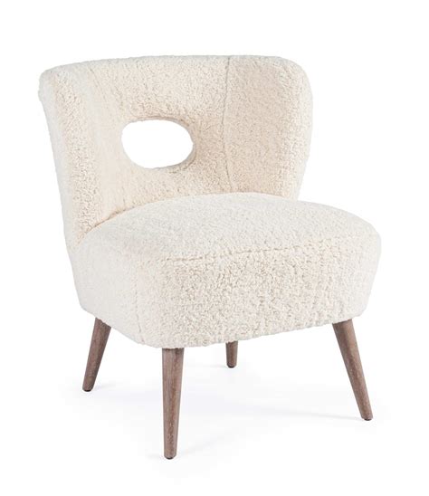 Sessel Berna Aus Teddy Stoff Weiß Weiß F1013879