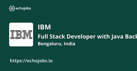 Ibm Is Hiring Full Stack Developer With Java Backend Experience