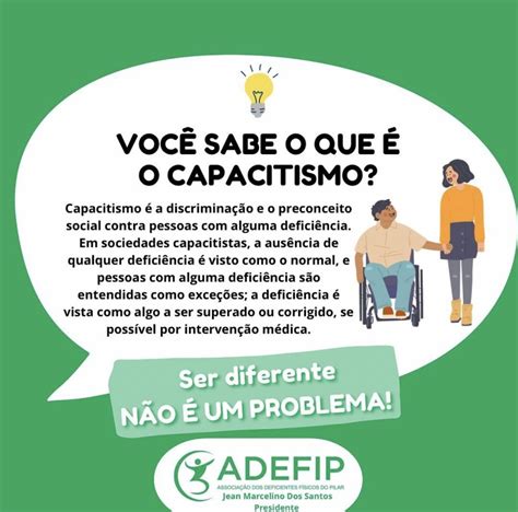 Você Sabe O Que é O Capacitismo Adefip