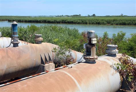 Pumping Station With Multiple Steel Pipelines Used For Canal Dewatering