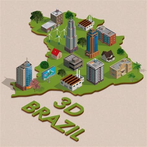 Isometric World Map Vector Art PNG Map Brazil Isometric 3d World