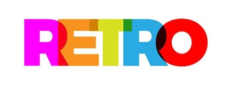 La Palabra Banner De Vector Retro Con El Arco Iris De Colores De Texto