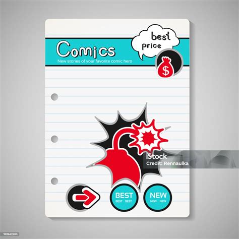 벡터 현대 만화 책 덮개 브로셔 책 전단지거품과 폭발 폭탄 디자인 서식 파일 공란에 대한 스톡 벡터 아트 및 기타 이미지 공란 구름 기이함 Istock