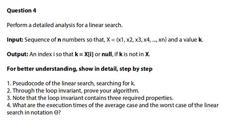 Solved Question 4 Perform A Detailed Analysis For A Linear