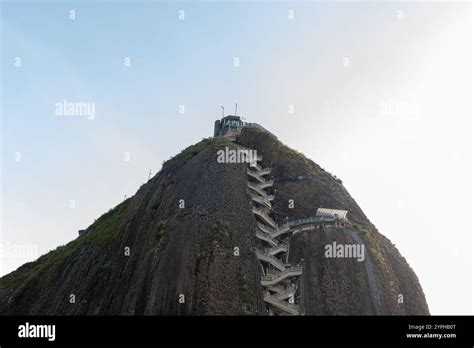 The Rock Of El Peñol With Its Staircase Leading To The Summit Located