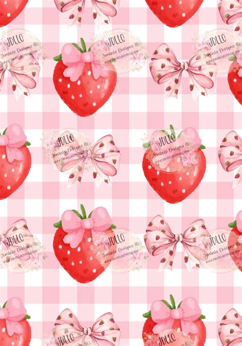 Strawberry Bow Composition Cover Png Canva Editable Composition Cover
