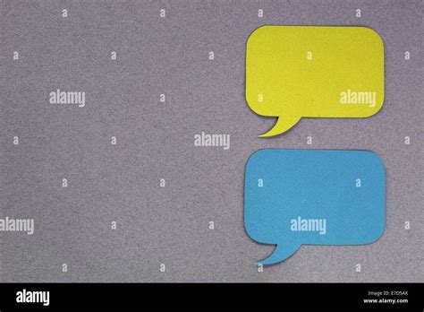 Paper Dialog Boxes On Gray Background With Blank Empty Copy Space Stock