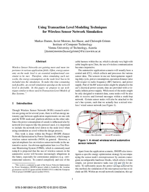 Pdf Using Transaction Level Modeling Techniques For Wireless Sensor