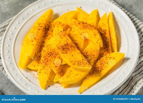Healthy Mexican Sliced Mango With Tajin Spice Stock Image Image Of