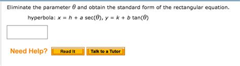solved eliminate the parameter θ and obtain the standard