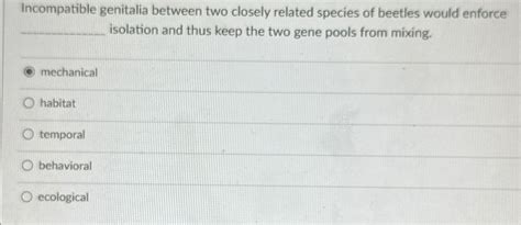 Solved Incompatible Genitalia Between Two Closely Related