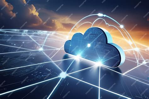 Safeguarding Networks Secure Data Connection In Digital Cloud Computing Premium Ai Generated Image