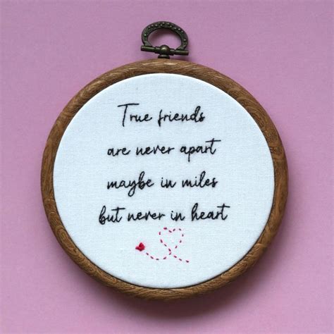 Friendship Quote Handmade Embroidery Hoop Art 4 Inches Finished