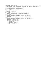 Generate Fibonacci Sequence Up To N Terms Python Code For Course Hero