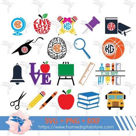 Back To School Monogram Svg Png Dxf