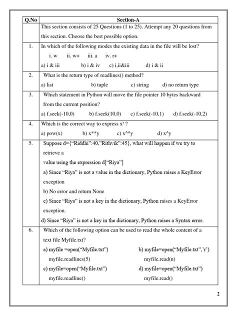 Day2 Qp Pdf Variable Computer Science Text File