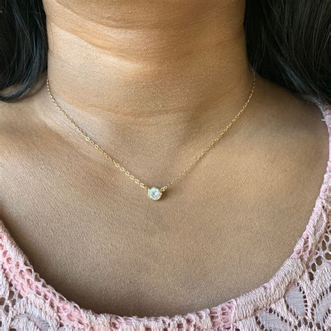 Floating Cubic Zirconia Pendant 14k Gold Filled Cubic Etsy