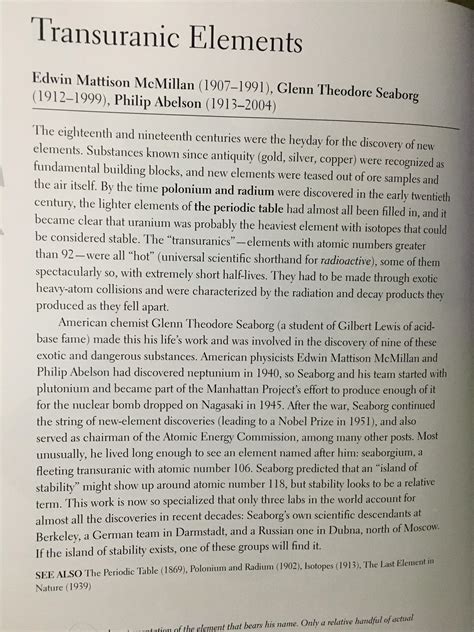 Transuranic Elements Rchemistry