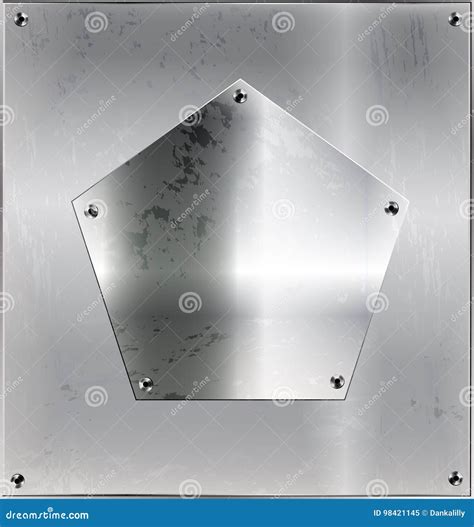 Metal Sheet With Pentagon And Holes Stock Vector Illustration Of