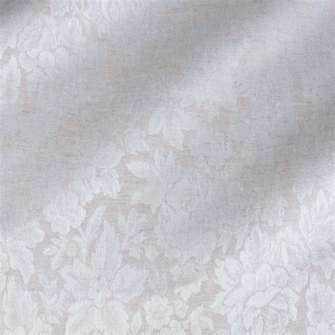 Natural Colour Linen Damask With A Floral Motif