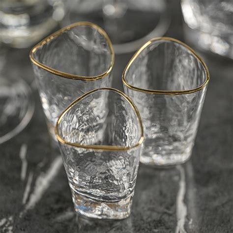 Aperitivo Triangular Glassware Wgold Rim Carlyle Avenue