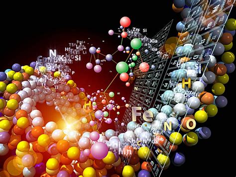 Vision Of Chemical Elements Molecule Cluster Science Photo Background