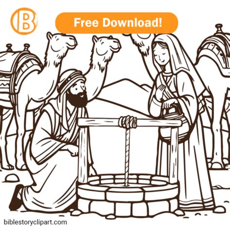 Rebekah At The Well Bible Story Clipart