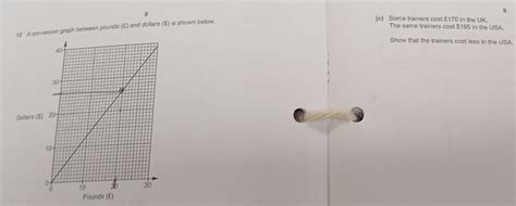 solved 8 9 12 a conversion graph between pounds £ and dollars is