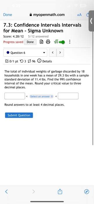 Solved Confidence Intervals Intervals For Mean Sigma Chegg
