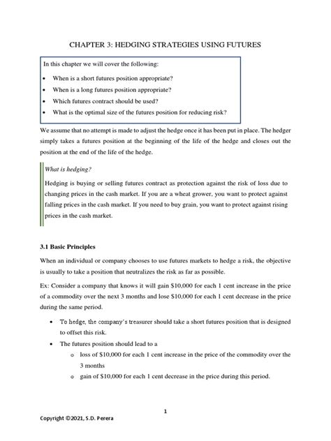 chapter 3 hedging strategies using futures pdf hedge finance futures contract