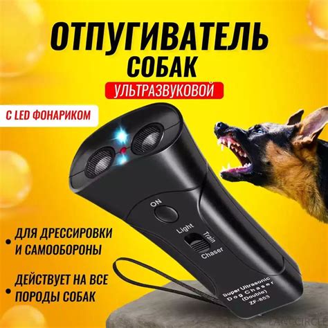 Отпугиватель собак ультразвуковой с фонариком и функцией дрессировки для защиты от животных
