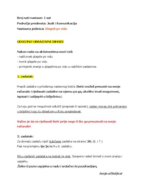 Glagoli Po Vidu Vježb Pdf