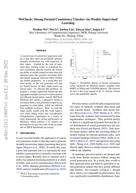 Pdf Wecheck Strong Factual Consistency Checker Via Weakly Supervised