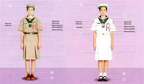 ชุดเนตรนารีสมุทร สีขาว สีกากี เครื่องแบบเนตรนารีสมุทร Scouth
