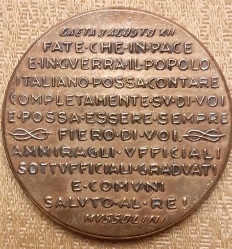 Medaglia Mussolini Gaeta Medaglistica Lamoneta It Numismatica Monete Collezionismo