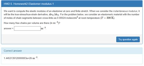 Solved We Want To Compute The Elastic Modulus Of An Chegg Com