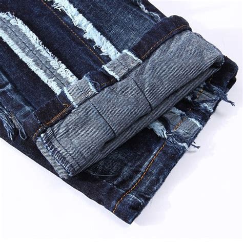 Sokotoo Men S Patchwork Spliced Ripped Jeans M Grandado