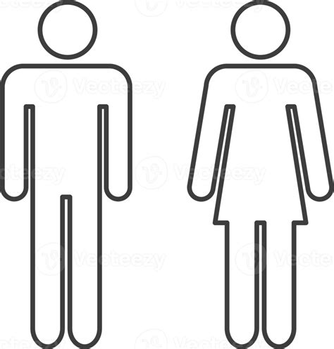 Male And Female Thin Line Icon Toilet Icon 15328429 Png
