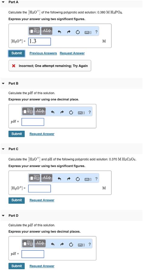 Solved Part A Calculate The Hso The Following Polyprotic