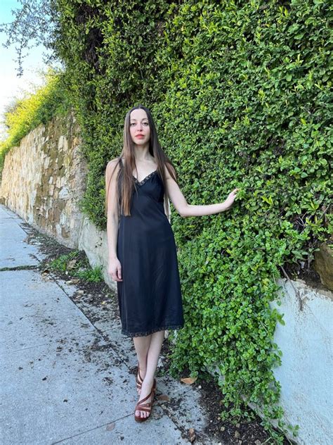 70s Deadstock Black Lace Trimmed Slip Gem
