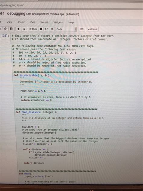 Solved S Debugging Ipynb Er Debugging Last Cheokpoint 26 Chegg