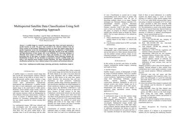 Multispectral Satellite Data Classification Using Soft Computing