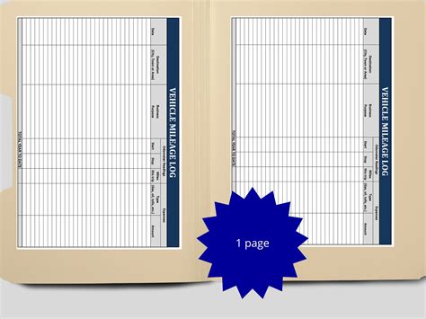 Vehicle Mileage Log Editable Excel Worksheet Employee Policy
