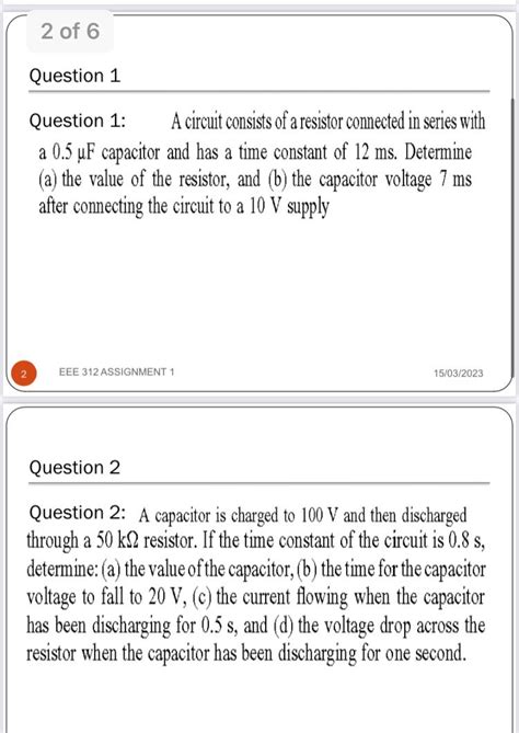 Solved Question A Circuit Consists Of A Resistor Chegg