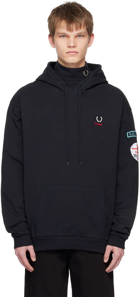 Raf Simons Black Patches Hoodie Ssense Canada